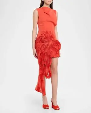 Acler Forever Young Aberleigh Organza-drape Mini Dress