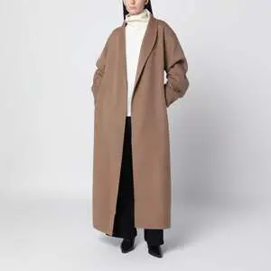 Almada Label Mara Tan Double-face Wool Coat - Brown