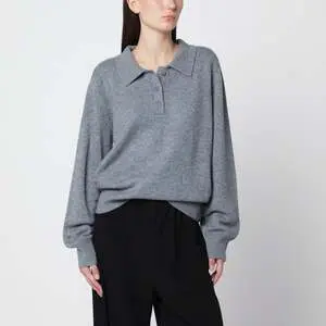 Almada Label Gine Wool And Cashmere Polo Sweater - Grey