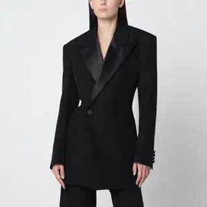 Saint Laurent Double-breasted Tuxedo Jacket In Virgin Wool
