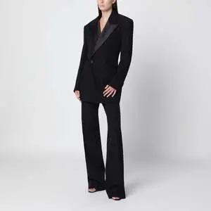 Saint Laurent Double-breasted Tuxedo Jacket In Virgin Wool
