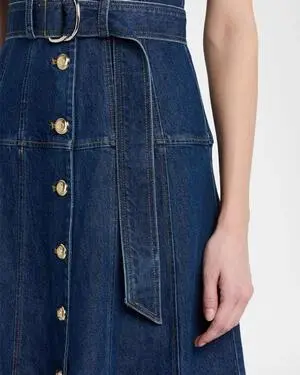 Cinq À Sept Kehlani A-line Denim Midi Dress - Tide