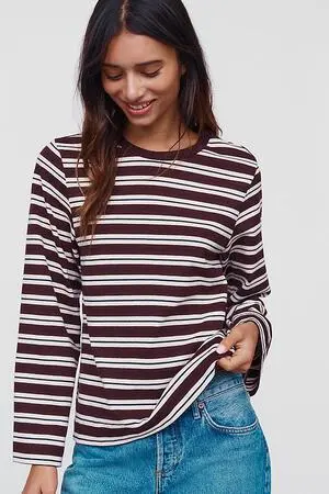 Barbour Maplewood 100% Cotton Striped Crew Neck Top