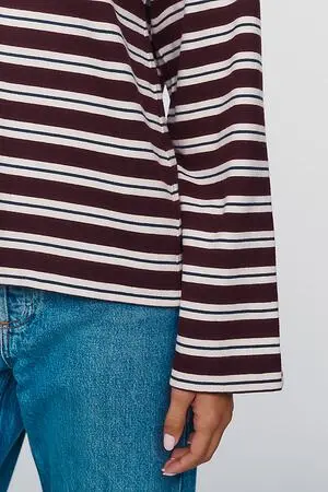 Barbour Maplewood 100% Cotton Striped Crew Neck Top