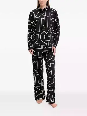 Dkny Logo-print Pajamas - Black