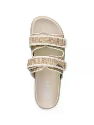 Dkny Touch-strap Woven Platform Heeled Sandals