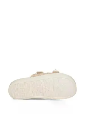 Dkny Touch-strap Woven Platform Heeled Sandals
