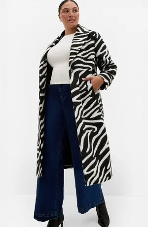 City Chic Print Coat