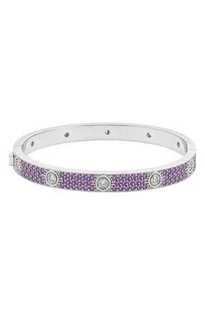 Sterling Forever Lumire Amethyst Cz Bangle - Silver