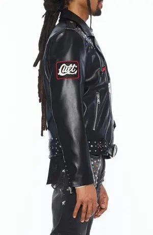 CULT OF INDIVIDUALITY Stars Leather Moto Jacket