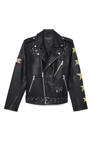 CULT OF INDIVIDUALITY Stars Leather Moto Jacket