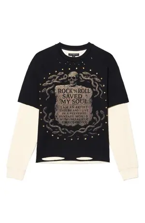 CULT OF INDIVIDUALITY Layered Long Sleeve Graphic Thermal Tee