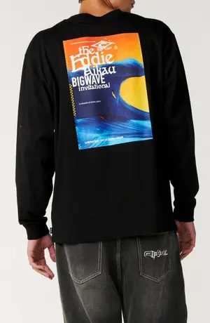 Rip Curl Eddie Would Go Poster Art Long Sleeve Cotton Graphic T-shirt