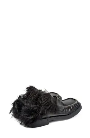 Camper Mil-1978 Leather Mule With Genuine Shearling Trim