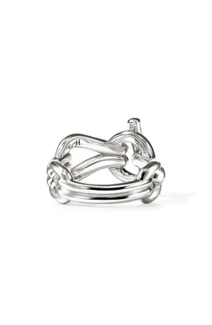 John Hardy Surf Sterling Diamond Band Ring