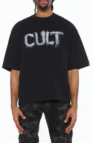 CULT OF INDIVIDUALITY Cult Graphic Oversized T-shirt - Black