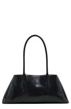 Aldo Avanieex Lizard Embossed Faux Leather Shoulder Bag - Black
