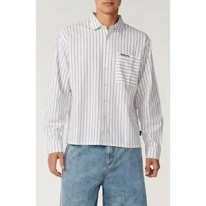 Rip Curl Archive Stripe Cotton Button-up Shirt - White