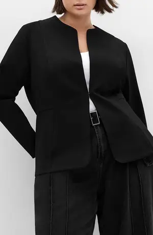 City Chic Peyton Ponte Jacket - Black