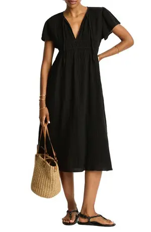 SEA LEVEL Sunset Cotton Maxi Dress - Black