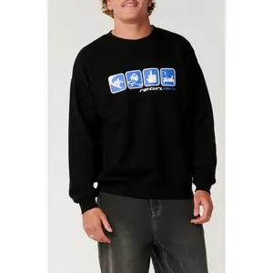 Rip Curl Archive Ride On Crewneck Sweatshirt - Black