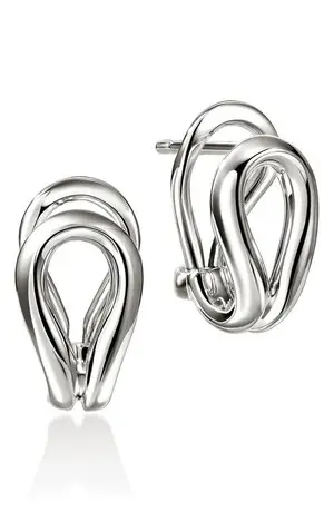 John Hardy Surf Sterling Hoop Earrings - Silver