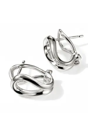 John Hardy Surf Sterling Hoop Earrings