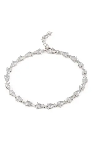 SAVVY CIE JEWELS Sterling Silver Ombre Cubic Zirconia Bracelet - Silver/multi