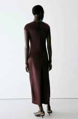 Mango Satin Midi Dress