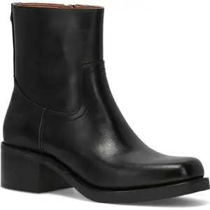 THE FRYE COMPANY Miranda Low Zip Faux Leather Bootie Black
