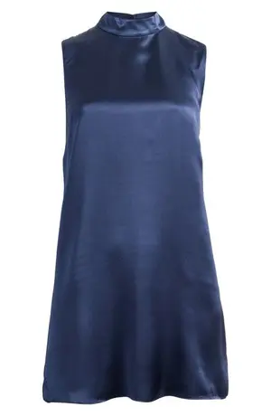 REFORMATION Lantana Silk Shift Minidress - Navy
