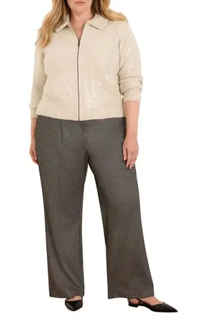NIC+ZOE Tremont Wide Leg Lurex Tweed Pants