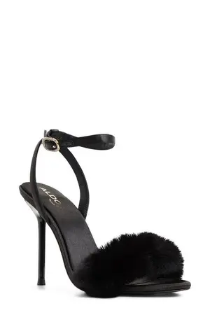 Aldo Marilou Faux Fur Sandal - Black