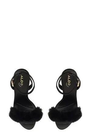 Aldo Marilou Faux Fur Sandal - Black
