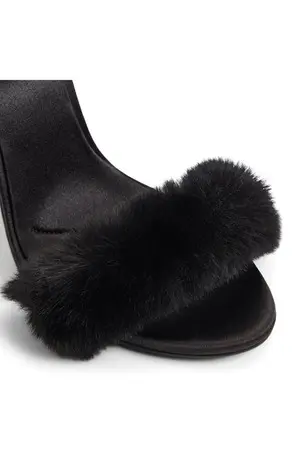 Aldo Marilou Faux Fur Sandal - Black