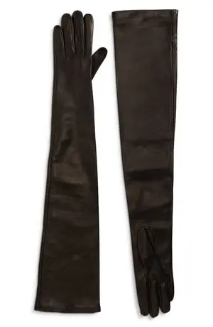 TOTEME Lambskin Leather Opera Gloves - Black
