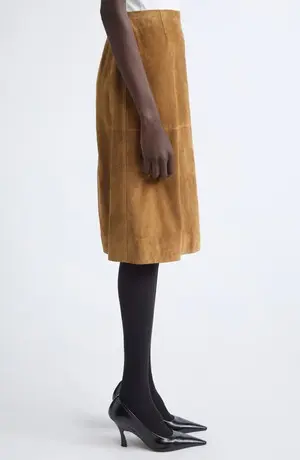 JIL SANDER A-line Suede Skirt