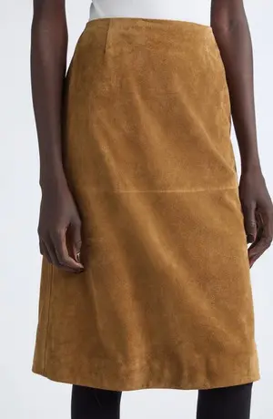 JIL SANDER A-line Suede Skirt