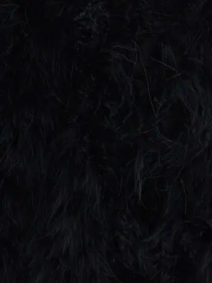 YVES SALOMON Cropped Jacket With Feathers - Black