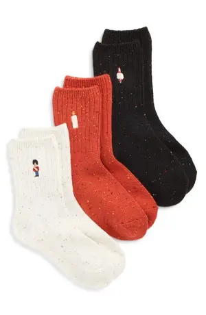 Free People Holiday Heritage 2-pack Crew Socks - Red