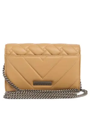 Kurt Geiger Kensington Quilted Leather Wallet On A Chain