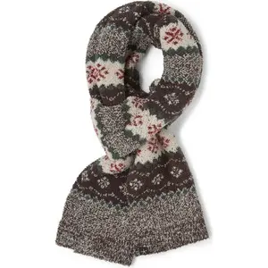 Barefoot Dreams Cozychic Fair Isle Scarf - Umber Multi