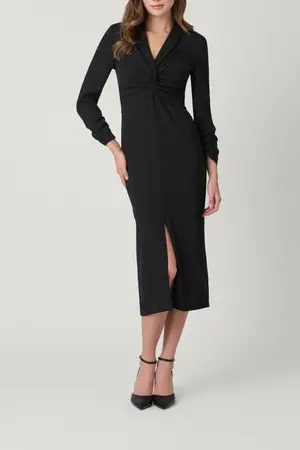 Shoshanna Lightweight Stretch Crepe Corey Dress - Jet