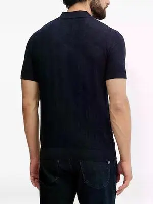 BENETTON Textured-knit Polo Shirt - Blue