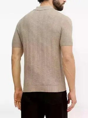 BENETTON Textured-knit Polo Shirt - Brown