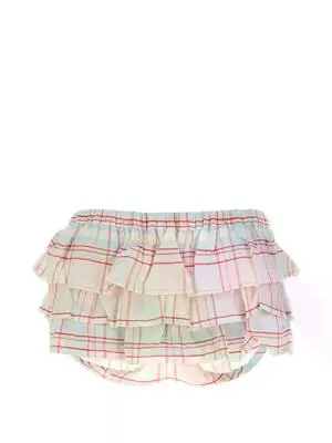 Gimaguas Jardin Ruffled Checked Shorts - Neutrals