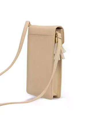Moschino Logo-plaque Tassel-detail Phone Bag - Neutrals
