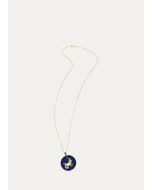 FARAONE MENNELLA BY R.F.M.A.S. 18k Yellow Gold, Sterling Silver & Titanium Capricorn Pendant Necklace - Blue