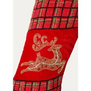 SUDHA PENNATHUR Velvet Embellished Christmas Stocking - Multi