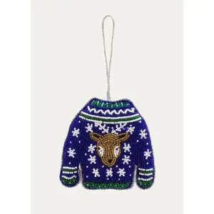 SUDHA PENNATHUR Handcrafted Embellished Sweater Christmas Ornat